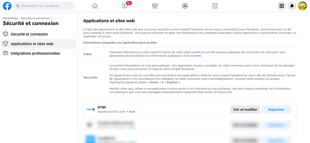 Comment gérer mon inscription via Facebook ? – RTBF